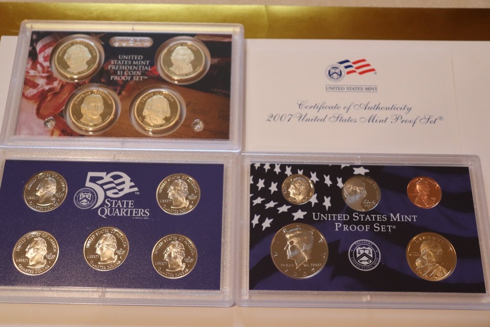 2005, 2006, 2007 Complete Silver Proof Sets and 2007Complete Proof Set ...