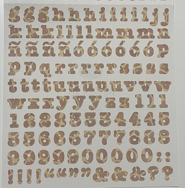 Creative Memories Alphabet Letter Tan Animal Print Zoo Sticker Sheet ...