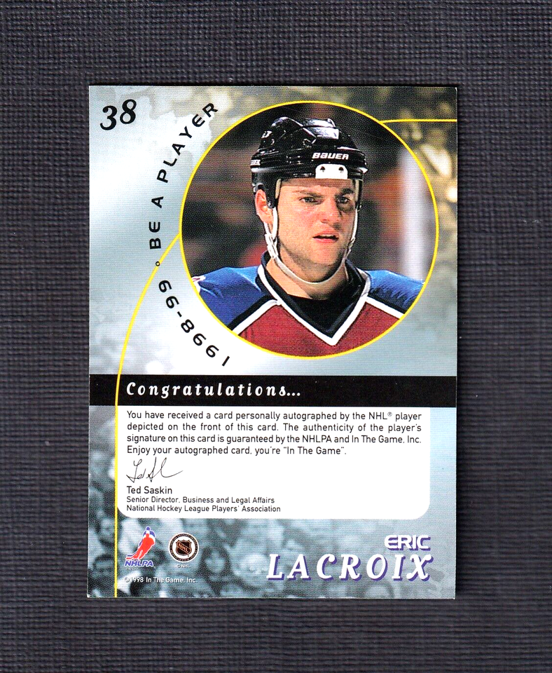 ERIC LaCROIX 1998-99 In The Game Be A Player Autograph Gold #183 Auto ...