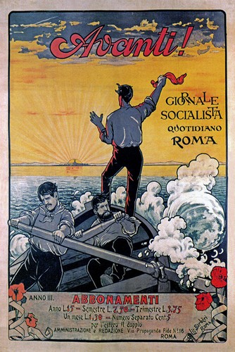 AVANTI GIORNALE SOCIALISTA NEWSPAPER ROWING MEN SEA ITALY VINTAGE ...