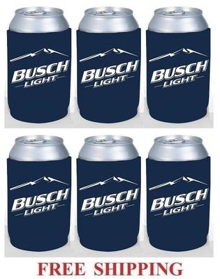 BUSCH LIGHT BEER 6 12oz CAN COOLERS COOZIE COOLIE KOOZIE HUGGIE BUD NEW ...