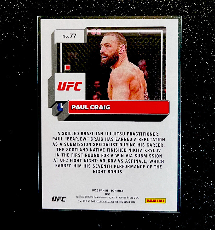 2023 Donruss UFC Blue Holo Laser 15/49 #77 Paul Craig | eBay