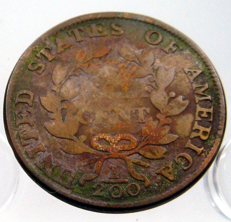 1804 Draped Bust Half Cent Crosslet 4 W/STEMS 1/2 ¢ Cent U.S. Coin # ...
