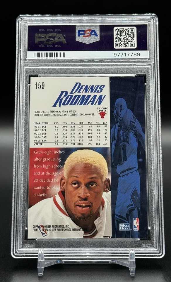 Rare 🔥 PSA 10 - Skybox Premium - DENNIS RODMAN #159 Chicago Bulls POP 4 ...
