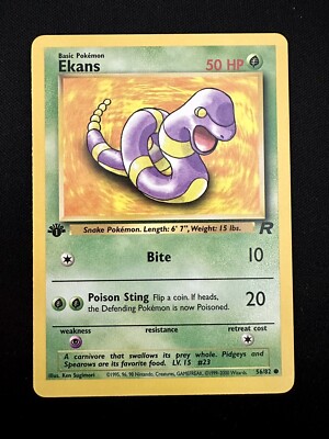 Ekans - 56/82 - 1st Edition Common - Team Rocket - Pokémon TCG - NM | eBay