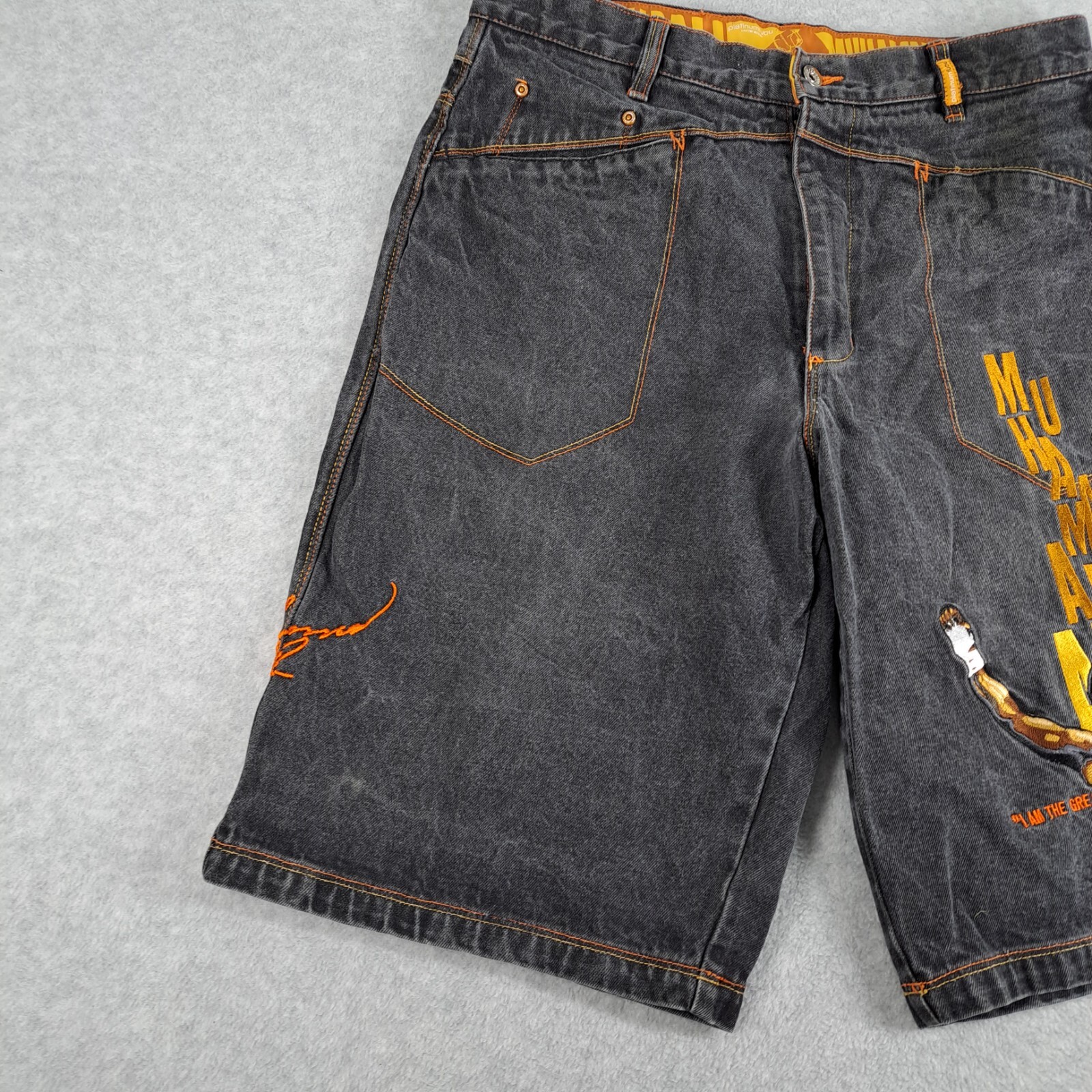 Vintage Fubu Platinum Muhammad Ali Denim Shorts Mens … - Gem