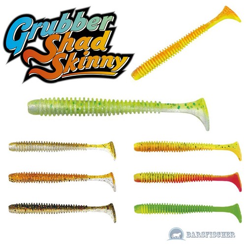 KONGER GRUBBER SHAD SKINNY, DROP SHOT LURES JIG GUMMIKÖDER GUMMIFISCHE ...