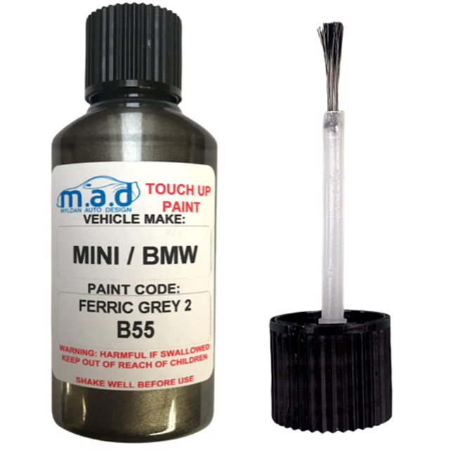 BMW Ferric Grey 2 Alloy Wheel B55 Touch up Paint 30ml Curb Scratch M ...