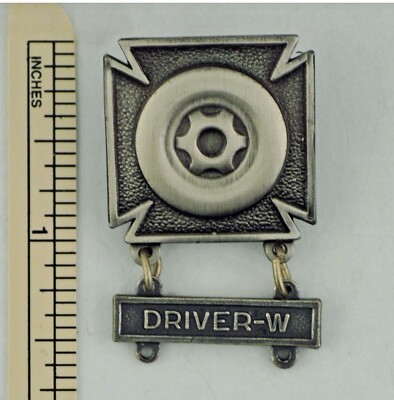 U.S. Army DRIVER BADGE with W BAR TAB - DRIVER - W (for wheeled ...