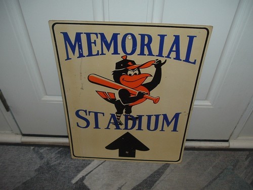 1966 Baltimore Orioles Memorial Stadium Street Sign Cardboard TOUGH! | eBay