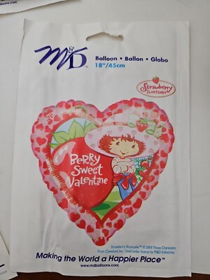 Vtg Strawberry Shortcake Mylar Balloon M & D Industries Berry Sweet ...