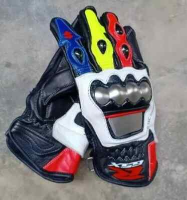 Suzuki GSXR Motorcycle Leather Racing Gloves Motorbike Riding Gloves ...