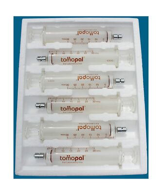 Glass Syringe 30 ml (Per Pack 6), Tomopal Glass Syringe w/1.0 ml ...