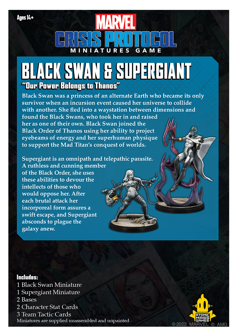 Marvel Crisis Protocol - BLACK SWAN & SUPERGIANT Character Pack, CP81 ...