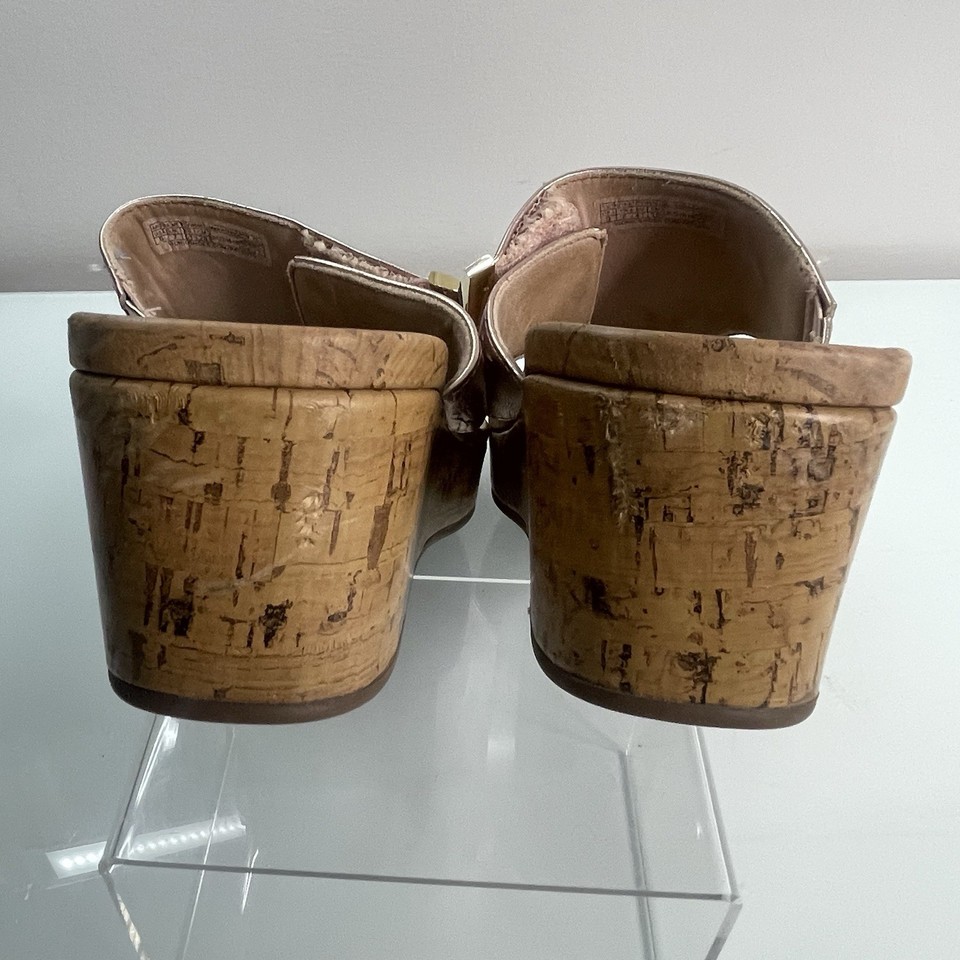 Vionic Anitra Cork Wedge Thong Sandal Metallic Rose Gold Women's 9M Med ...