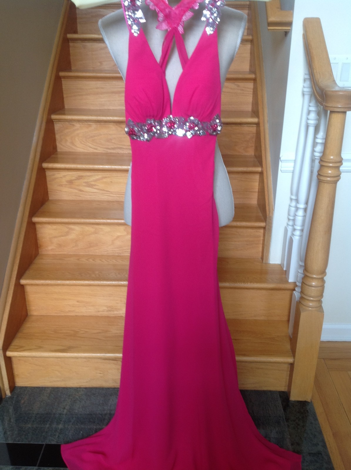 New FAVIANA 6734 CRANBERRY Long Prom Formal PAGEANT DRESS GOWN Size 0 2 ...