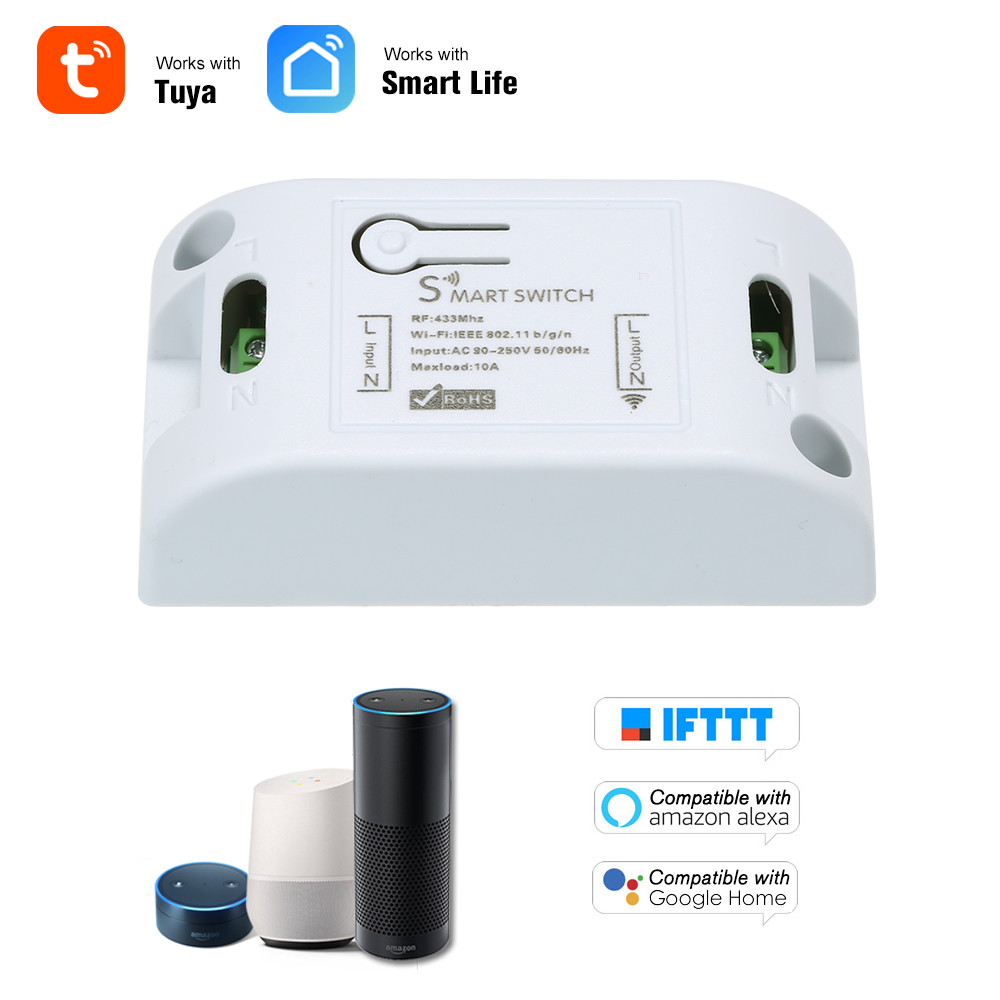 TUYA Wireless WIFI Smart Light Switch Module + 433MHz RF Wall Panel ...
