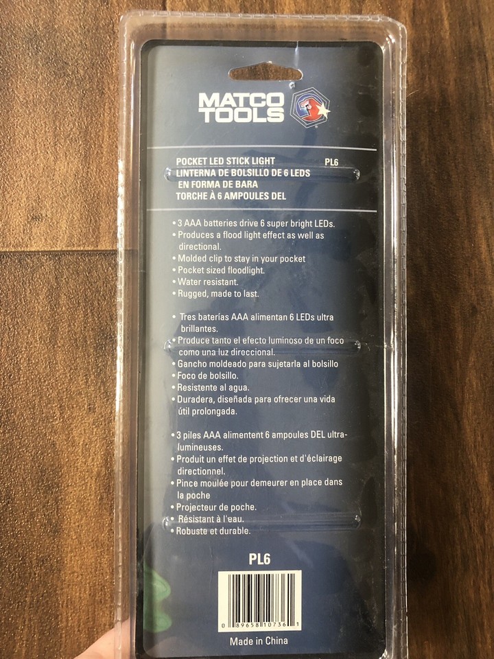 MATCO TOOLS POCKET LED STICK LIGHT-PL6 | eBay