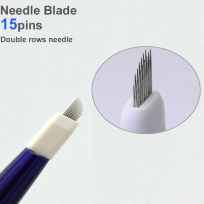No-scab 15 Pins Needles Microblading Fog Eyebrow Tattoo Permanent ...