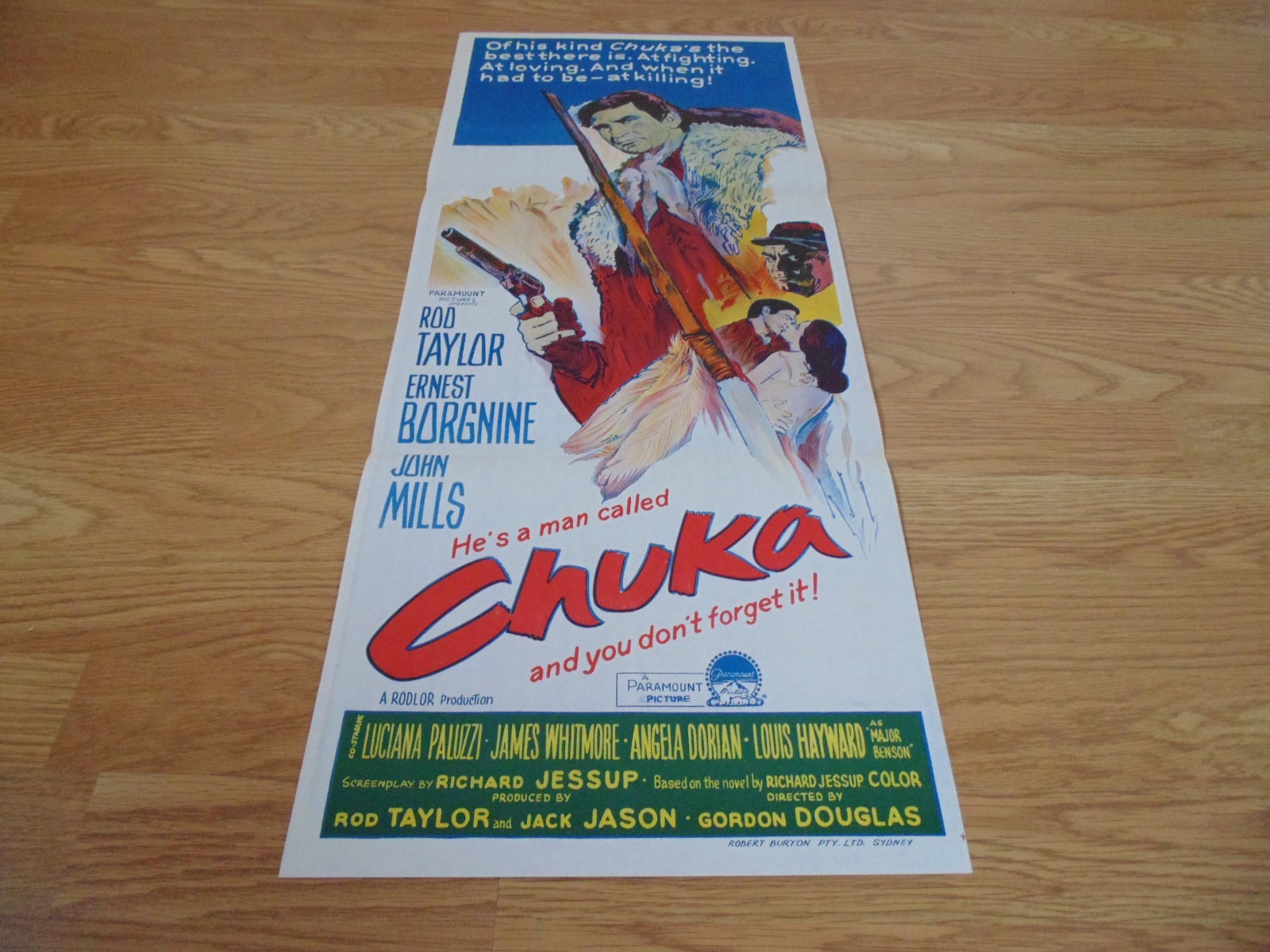 CHUKA ORIGINAL 1967 DAYBILL CINEMA FILM MOVIE POSTER Rod Taylor Ernest ...