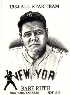COLLECTOR BOOK 94 MLB BASEBALL PROMO TRADING CARD - 1934 BABE RUTH ALL ...