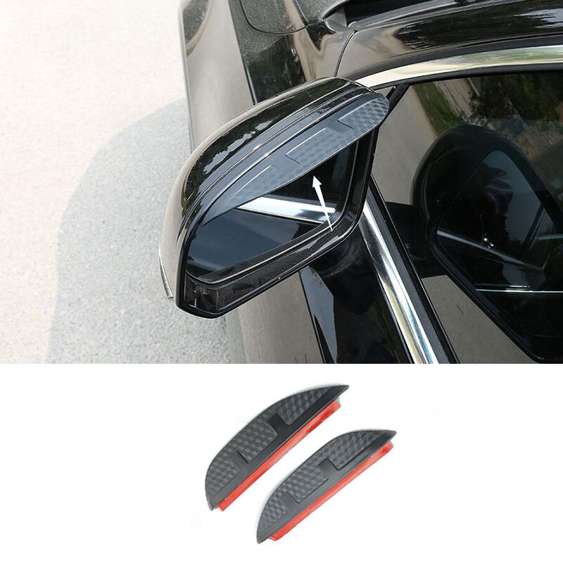 For Audi Q7 2006-2015 ABS Carbon Fiber Rear View Mirror Rain Eyebrow ...