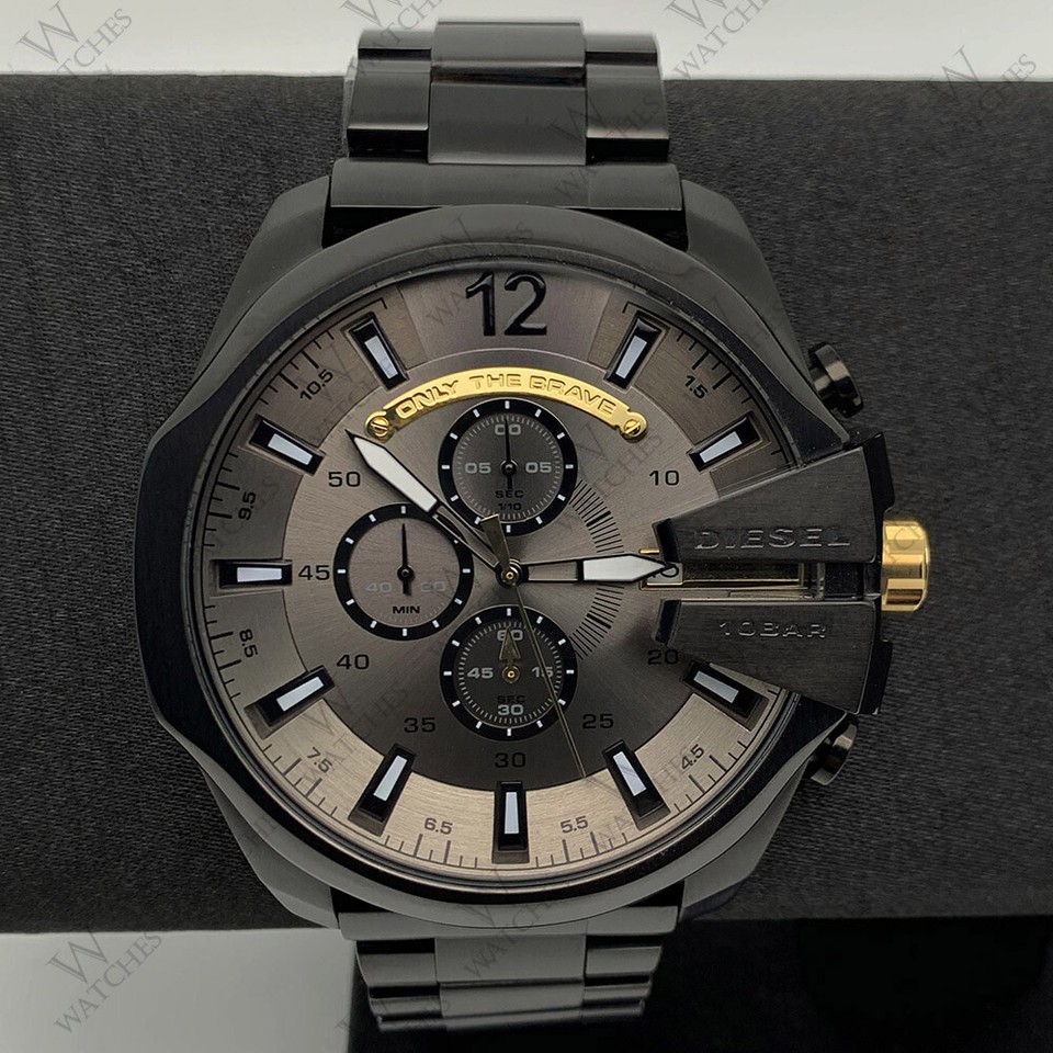 New Diesel DZ4479 Mega Chief Analog Chronograph Stainless Steel Men's ...