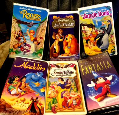 Lot Of 6 Vintage Walt Disney Black Diamond Classic and Masterpiece VHS ...
