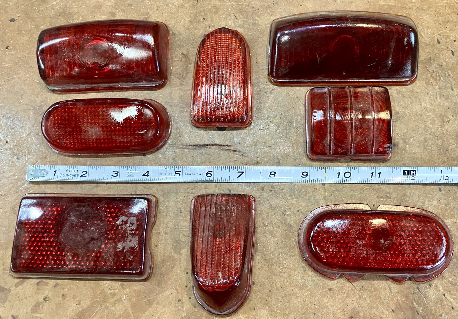 Vintage Eight Piece Glass Tail Light Lens Lot • Ca 1930’s - 1940’s | eBay