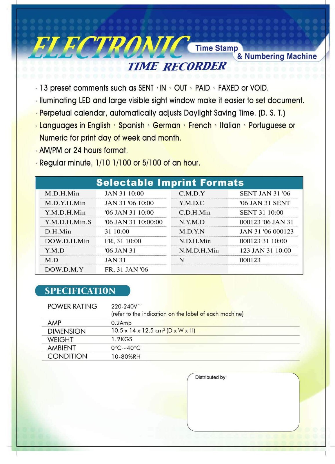 TS-500 TIME AND DATE STAMP EMPLOYEE TIME CLOCK | eBay Australia