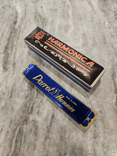 Vintage Parrot Harmonica 16 Holes C Note Royal Blue 5" | eBay