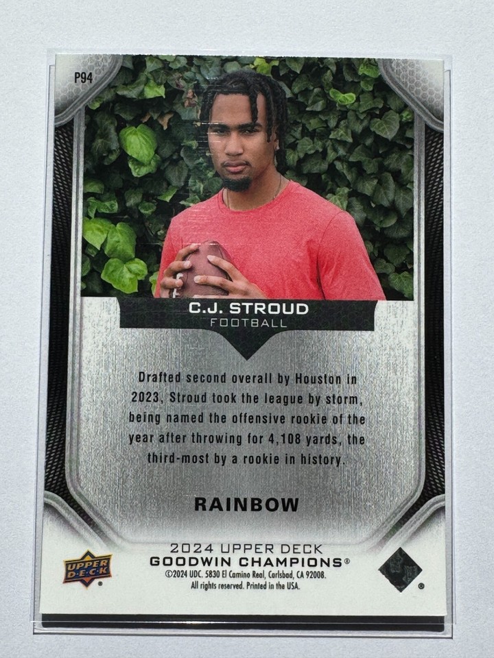 CJ Stroud 2024 Upper Deck Goodwin Champions Rainbow Parallel #P94 | eBay UK