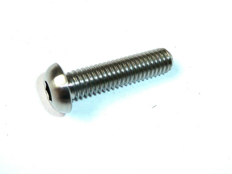 M6 X 12mm BUTTON HEAD TITANIUM Ti GR5 RACE SPEC BOLTS 1.0 mm STANDARD ...