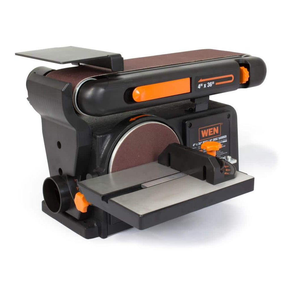 Wen Belt and Disc Sander Corded Workshop Bench Sanding Machine w/ Cast ...