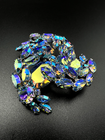 Vintage Signed SHERMAN Glittering Blue AB Rhinestone In Prongs Brooch ...