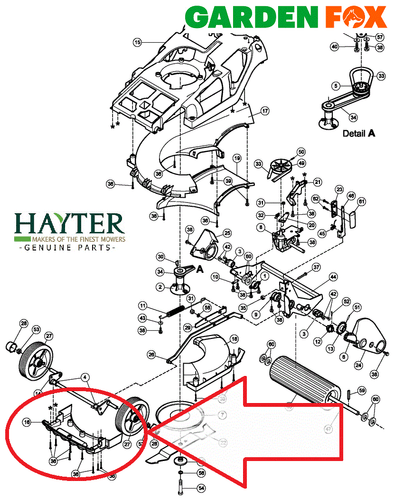 GENUINE Hayter SPIRIT Lawnmower FRONT MOULDING FIN BUMPER - 111-0034 ...
