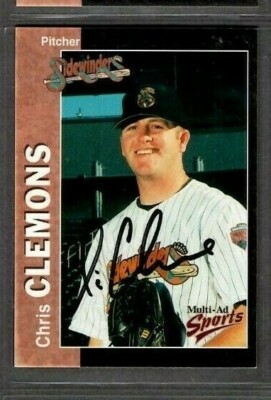 1998 Multi-Ad #7 Chris Clemons Tucson Sidewinders Card Signed Autograph ...