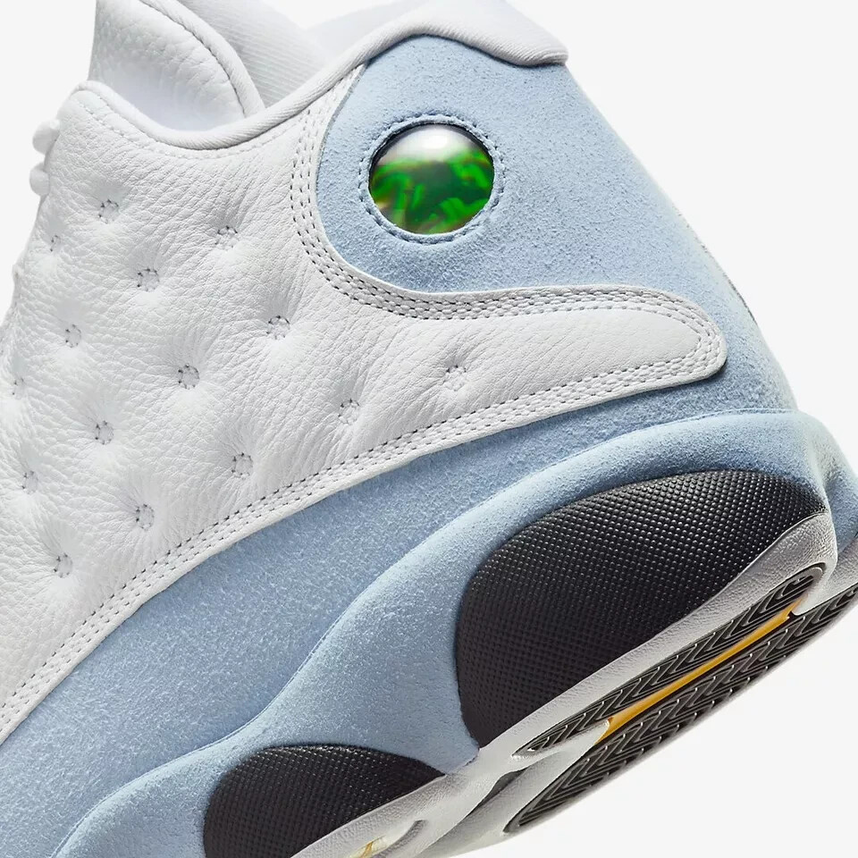 Air Jordan 13 Retro Men's Size 10 White/Yellow Ochre-Blue Grey 414571 ...