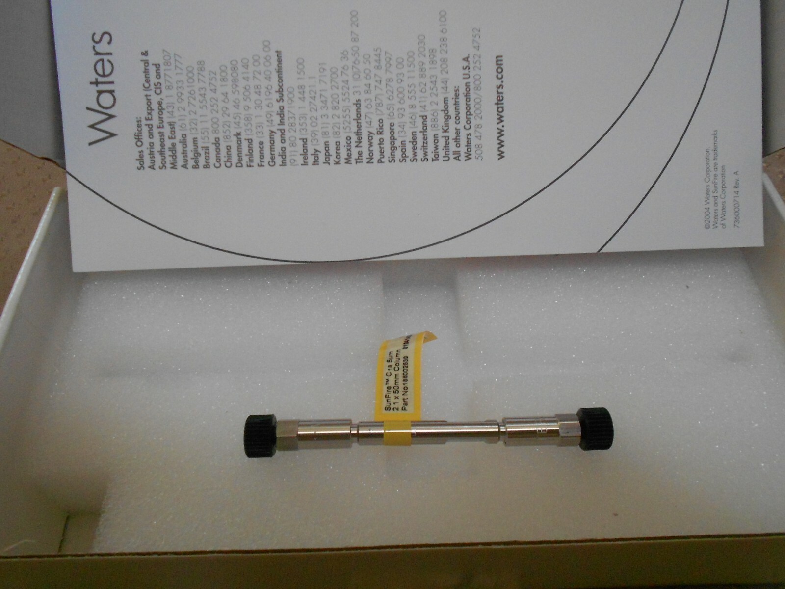 New Waters SunFire C18 HPLC Column, 100Å, 5 µm, 2.1 mm X 50 mm, 1/pkg ...