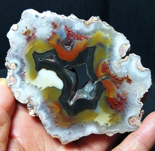 Rare 99.6G Natural Argentina Colorful Red Agate Crystal Flat Healing ...
