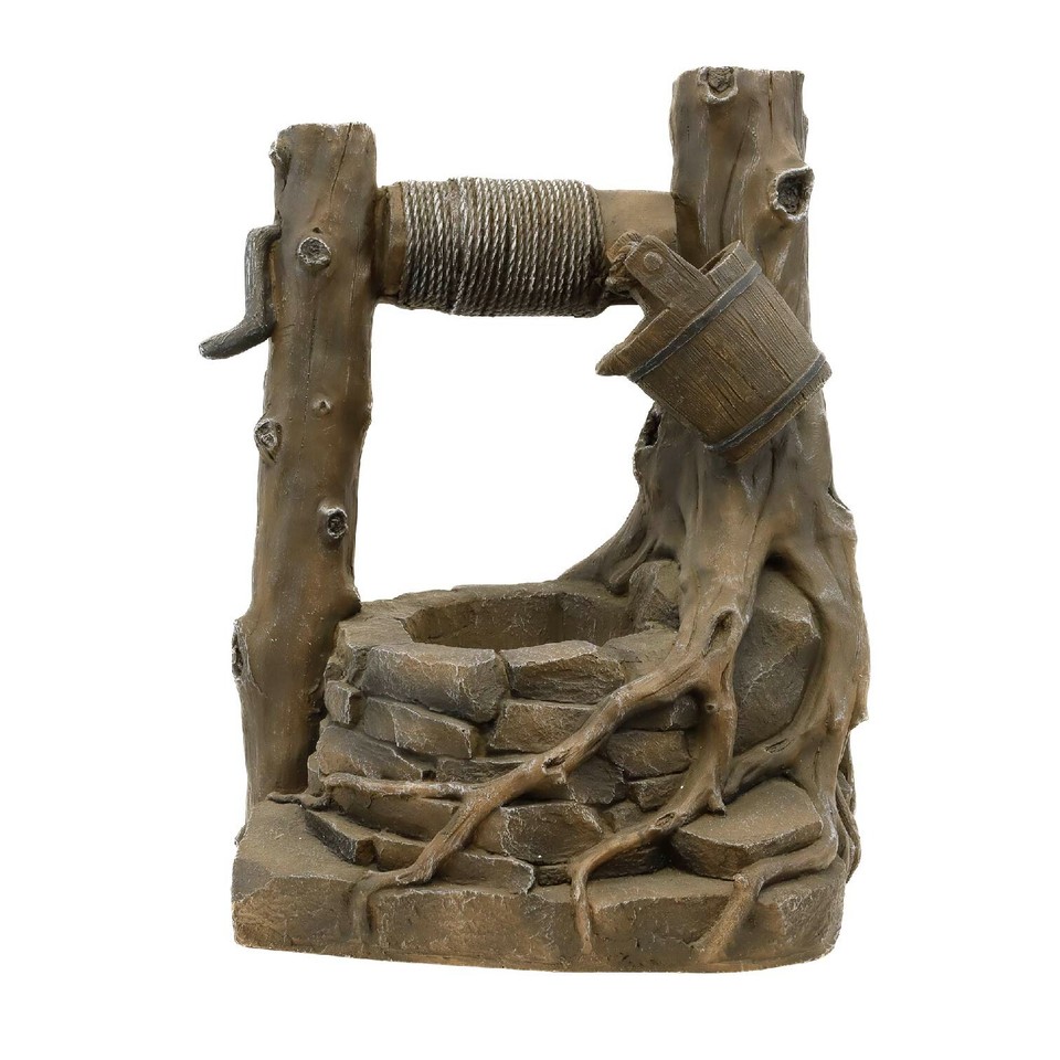 Gardenwize Solar Powered Rustic Brick Well Water Feature Fountain GW278 ...