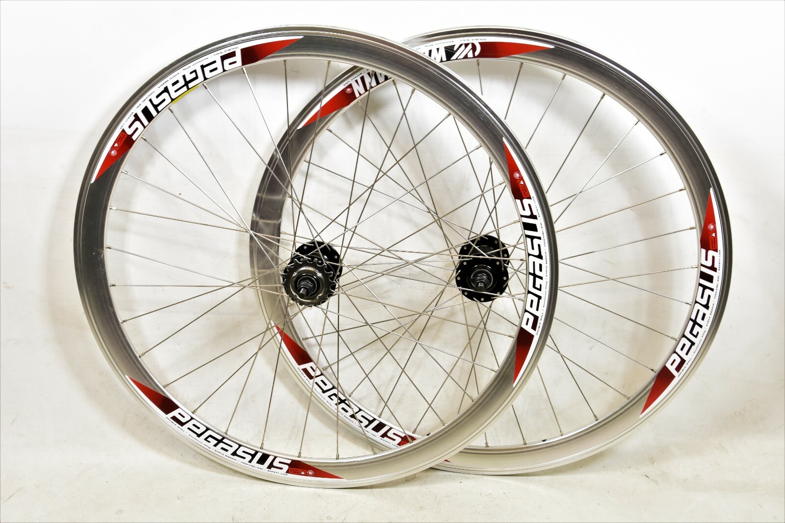 Pair Silver 700c Fixie Flip Flop Wheels Sealed Hubs Weinmann 40mm Deep ...