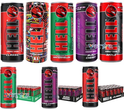 Hell Energy Drink Black Cherry, Classis, A.i, Watermelon 250ml | eBay