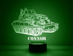 Army Tank, Lamp Night Light Table Lamp Free Personalize LED With Remote ...