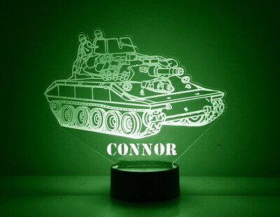 Army Tank, Lamp Night Light Table Lamp Free Personalize LED With Remote ...