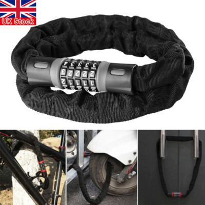 Heavy Duty Motorbike Bicycle Bike Security Chain Combination Lock ...
