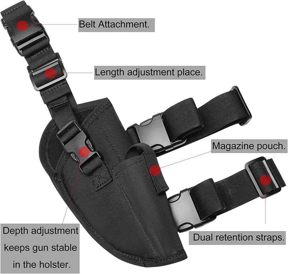 Tactical Drop Leg Holster for Pistols Thigh Rig Gun Holster with ...