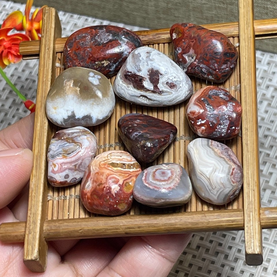 10pcs Raw Crazy Lace Mexican stone Polished gem stone decoration ...