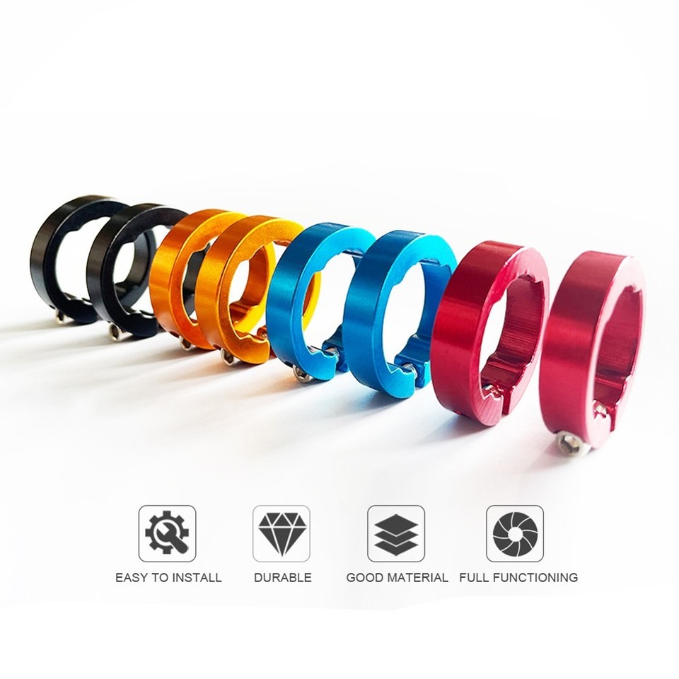 1 Pair Aluminum-Alloy Bike Grip Fixing Ring End Lock Rings Handlebar ...