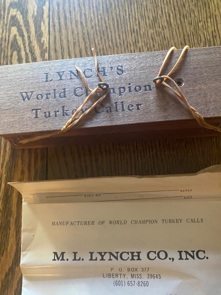 Vintage ML Lynch World Champion Turkey Call 102 Wood 1958 w/ Box ...